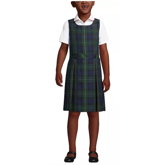Lands' End | Dresses | Lands End Plaid Jumper Pleated School Uniform ...